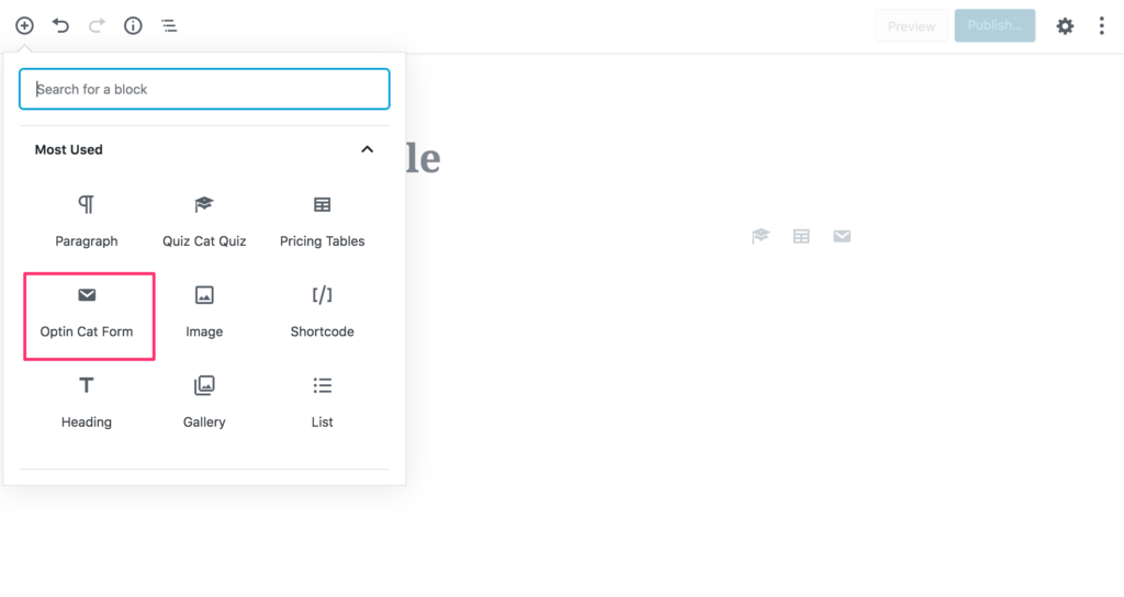 How To Use Optin Cat Blocks in the Gutenberg Editor - Fatcat Apps